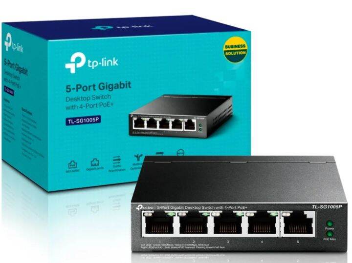 TP-LINK Gigabit Switching Hub 5 Port TP-LINK TL-SG1005P (5'',4 POE ...