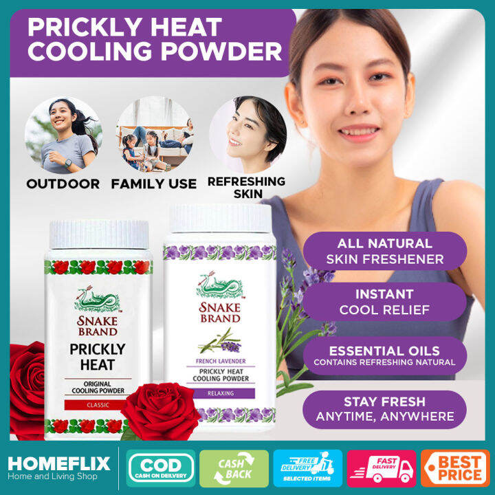 Homeflix - Snake Brand Prickly Heat Original Cooling Powder Classic and ...