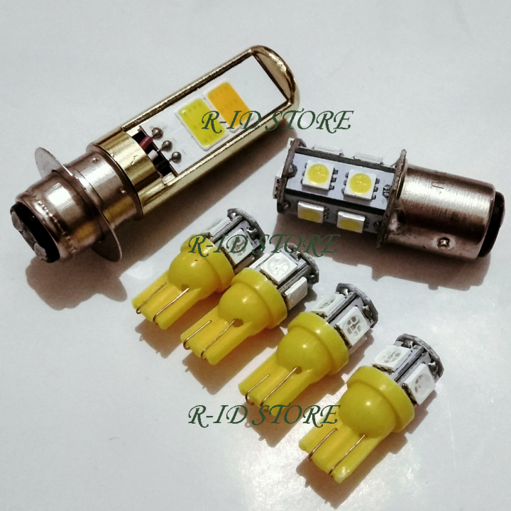 PROMO...PAKET 3IN1: Lampu Depan Led H6 ACDC 2 warna + Lampu Stop Rem Belakang LED 13 Titik Mata ...