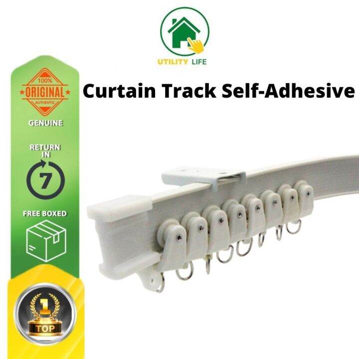 【READY STOCK】 ♒Adjustable Curtain Track Rail Straight Flexible Ceiling ...
