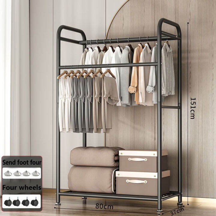 Bold and thickened simple clothes hanger floor-standing vertical ...