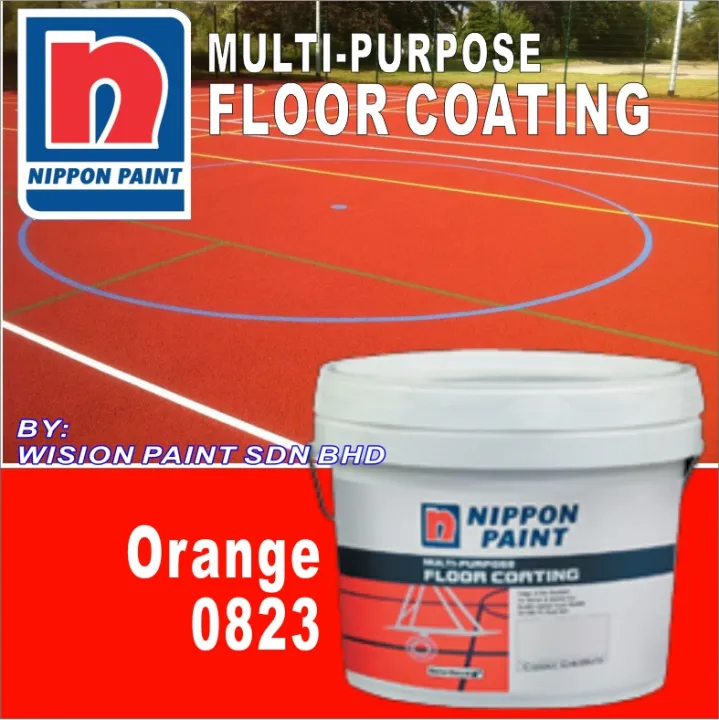 ORANGE 0823 ( 5L ) MULTI PURPOSE FLOOR COATING NIPPON PAINT / WATER ...