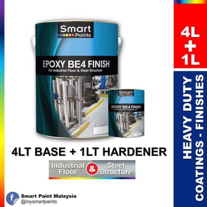 Smart Paints Epoxy BE4 Finish (4L Base + 1L Hardener) | Lazada