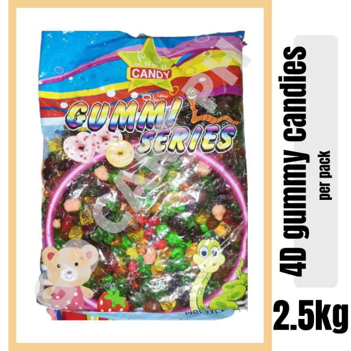 4D Gummy Candy / Gummy Candies (grapes, strawberry, mango, peach ...