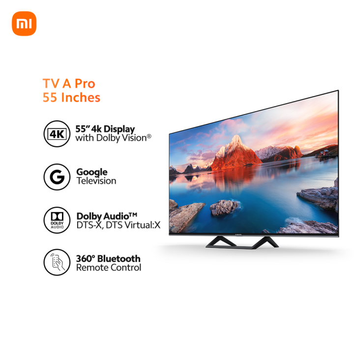 Xiaomi TV A Pro 55 inch 4K Ultra HD Dolby Vision Google TV Dolby Audio ...