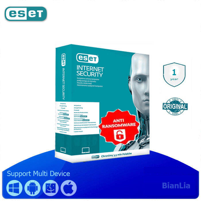 Antivirus ESET Internet Security 1 Device 1 Tahun Original | Lazada Indonesia