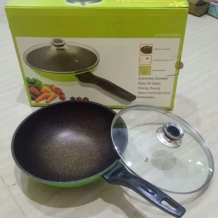 HC wok pan / HC Wok Teflon / Teplon 30 cm Bisa Kompor Listrik & Induksi ...