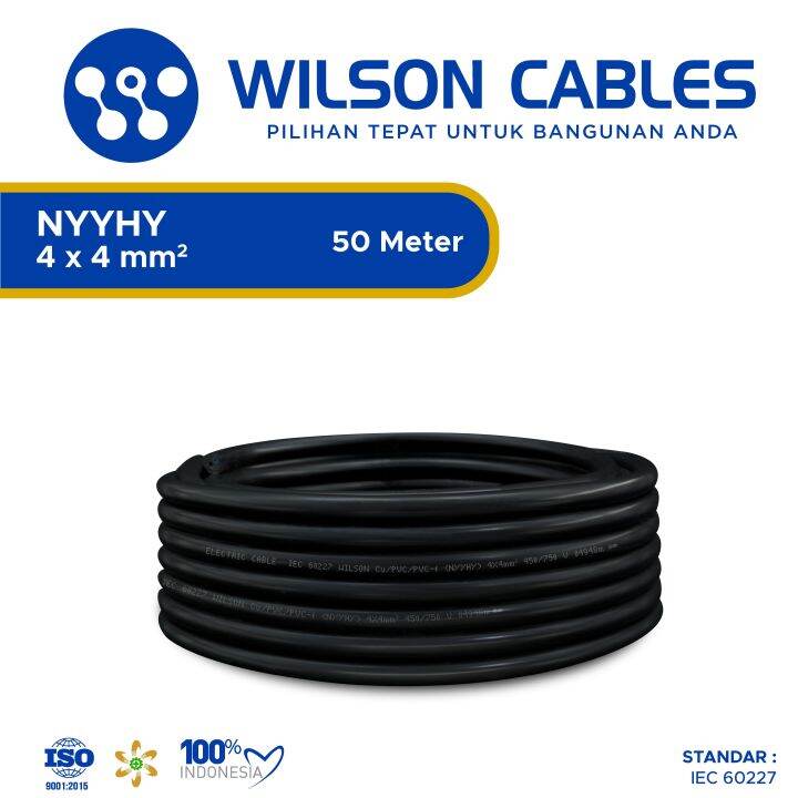Kabel NYYHY 4x4 mm2 50 Meter / Kabel Listrik Tembaga Wilson Cables | Lazada Indonesia