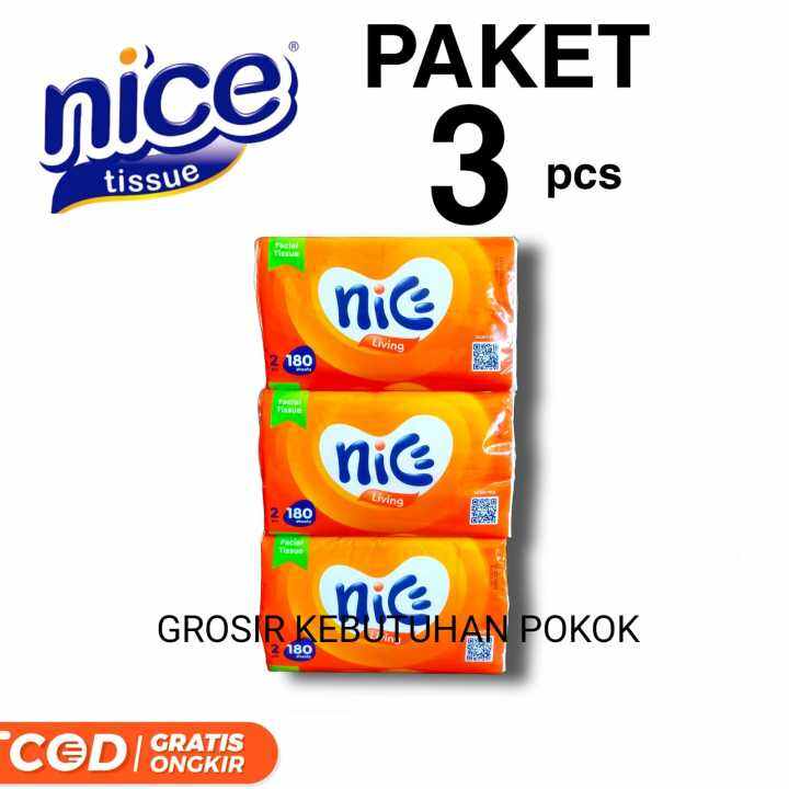 TISU NICE 3 pcs Kemasan BARU facial tisu nice living hemat promo ...