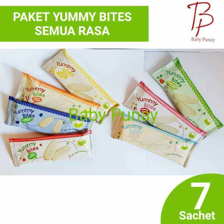 Yummy bites rice crackers mix all Varian rasa Snack MPASI 6+ free box ...