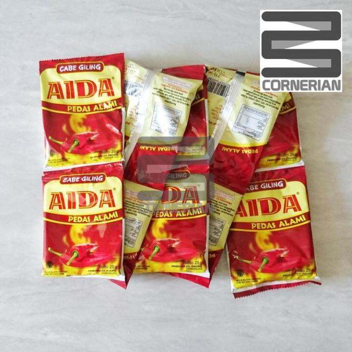 CORNERIAN Cabe Bubuk Aida Renceng Giling Pedas Asli Halal MUI BPOM Lada ...