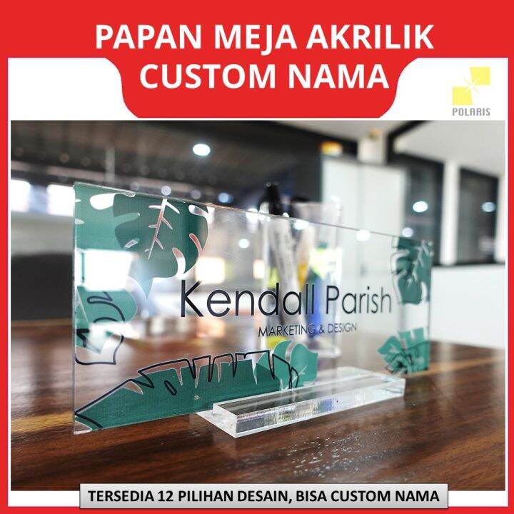 CUSTOM PAPAN NAMA MEJA AKRILIK NAME DESK ACRYLIC 8x20 CM - PAPAN NAMA ...