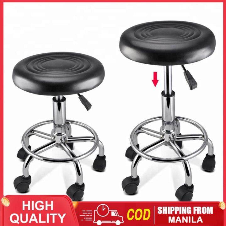 Cleanroom High Bar Chair With Wheels /Height Adjustable ESD PU Leather ...