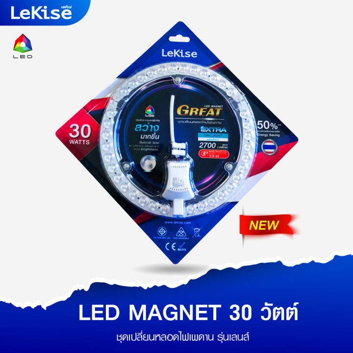 โคมไฟเพดานรุ่นเลนส์Lens Lekise LED MAGNET GREAT 30 w. แสงขาว | Lazada.co.th