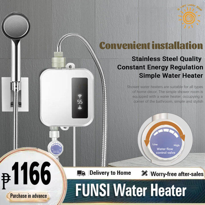 FUNSI Water Heater Electric 220V, Electric Tankless Water Heater with ...