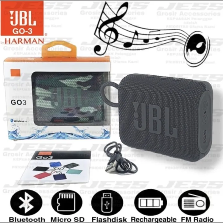 Speaker Bluetooth JBL GO3 PORTABLE Wireless GO 3 STEREO Speker G0-3 ...
