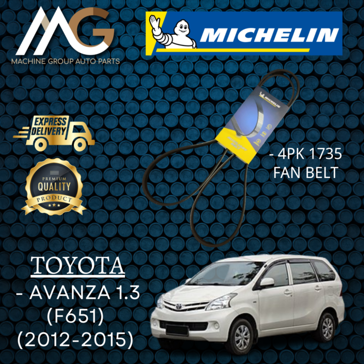 Michelin Belt Toyota Avanza 1.3 (F651) (2012-2015) 4PK 1735 (Fan belt) Made in France | Lazada