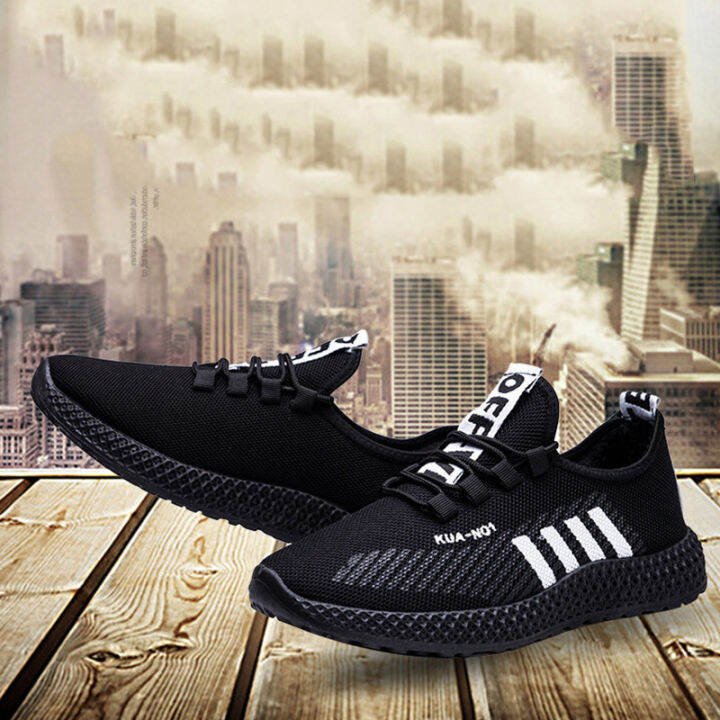 💥sheng miao thailand💥 ส่งเร็ว🚚🚚🚚รองเท้าผ้าใบสตรีเวอร์ชั่นเกาหลี ถักระบายอากาศได้ดี สีทึบ ทรง ...