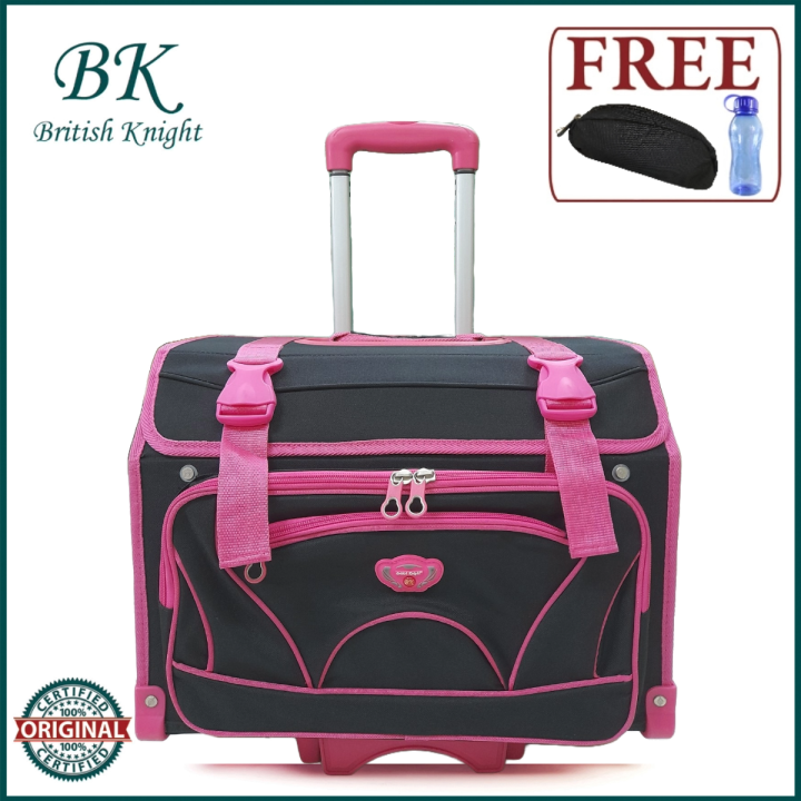 British Knight BBT17205 Black/ Pink School Trolley Bag 2 Wheels Large ...