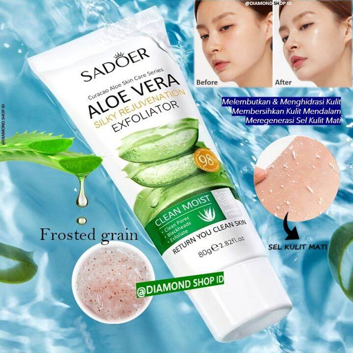 Termurah !!! Sadoer Aloe Vera Soothing Gel Scrub 98% Exfoliator Anti Aging ORIGINAL / Aloe Vera ...