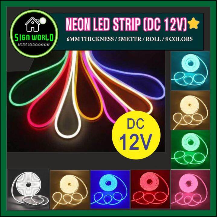 Neon LED Tube (DC 12V, 5Meter Roll) / Waterproof Flex Lights Strip ...