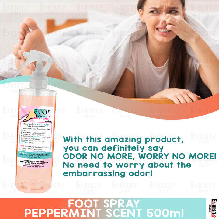 Foot Spray Odor No More 500ml Peppermint Scent Keep your feet smell ...