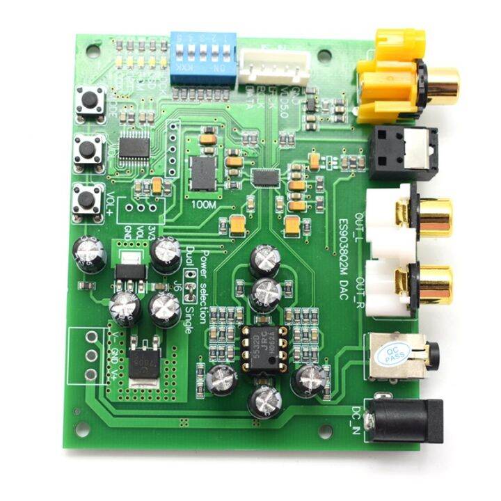 DLHiFi ES9038Q2M I2S IIS DSD Coaxial Fiber SPDIF Digital Audio DAC Decoder Board Replacement ...