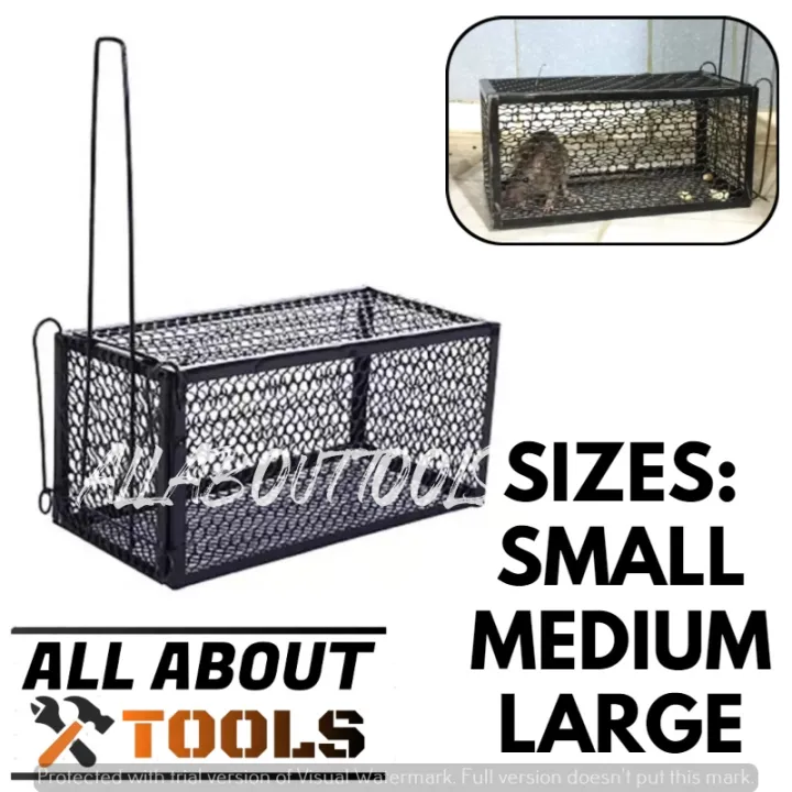(AAT) 1 PC Mouse Rat Cage Trap (SMALL/MEDIUM/LARGE) (11x11x23cm, 12 ...