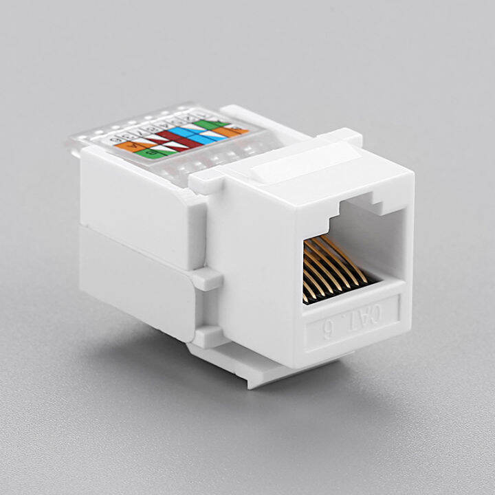 JointFlowers RJ45 Cat6 UTP Keystone Female Jack Connector Adapter Internet Network Lan Cable ...