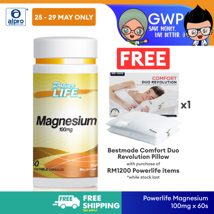 Powerlife Magnesium 100mg 60s (Exp. Date: 09/2024) | Lazada