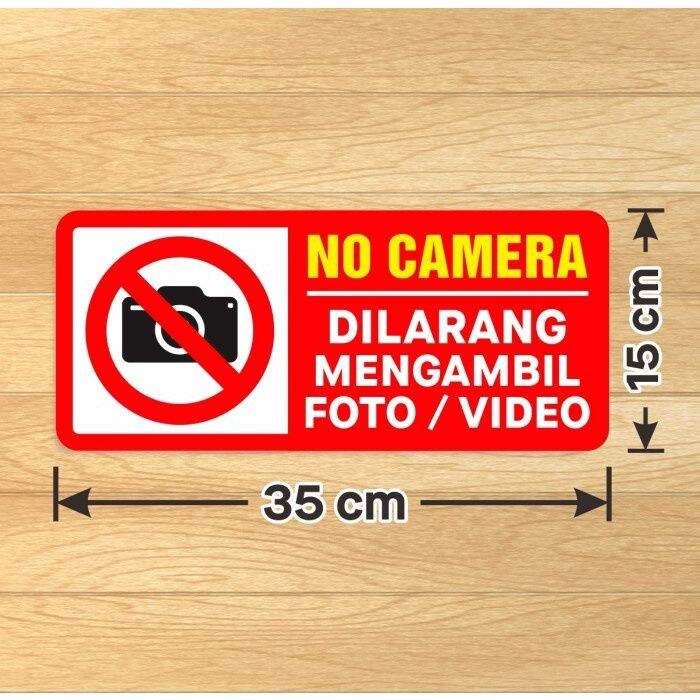 Sticker Stiker Sign No Camera Dilarang Mengambil Foto Video 35 x 15 cm ...