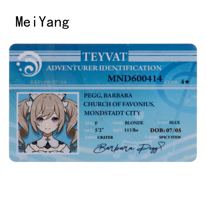 MeiYang 1PC Anime Genshin Impact Character Collection Card Game ...