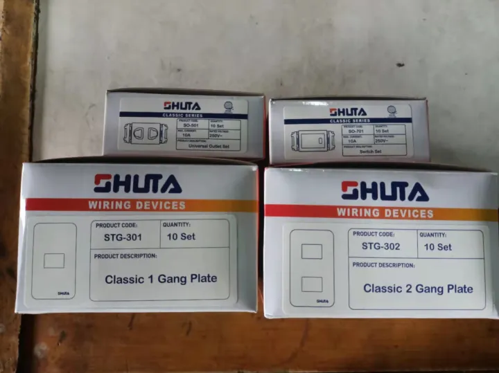 Classic 1,2 Gang Plate SHUTA AND Classic Universal Switch Set and ...