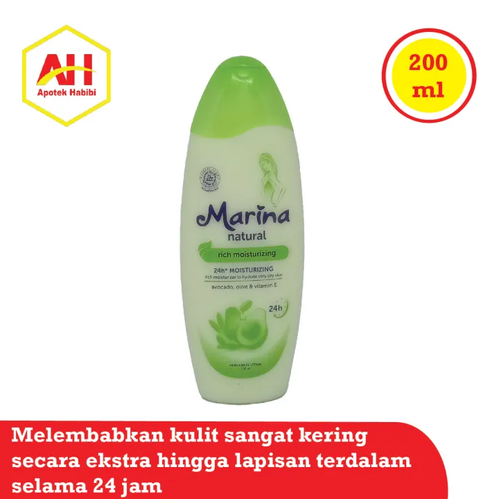 Marina Natural Rich Moisturizing Avocado Olive oil & vitamin e 200 ml lotion Handbody marina ...