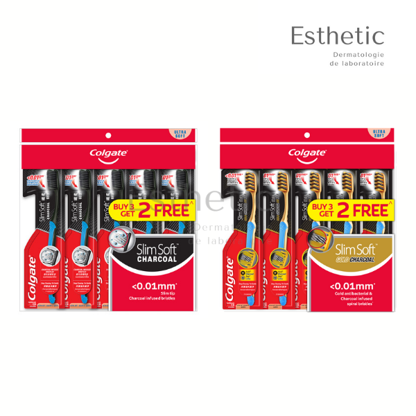Colgate Slimsoft Charcoal / Charcoal Gold Toothbrush 1's/3's/5's | Lazada