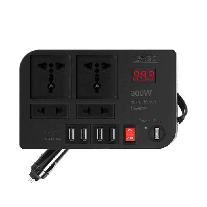 [คืนสินค้าได้ภายใน 7 วัน] 300W ปลั๊กจุดบุหรี่ Smart Power Inverter DC ...