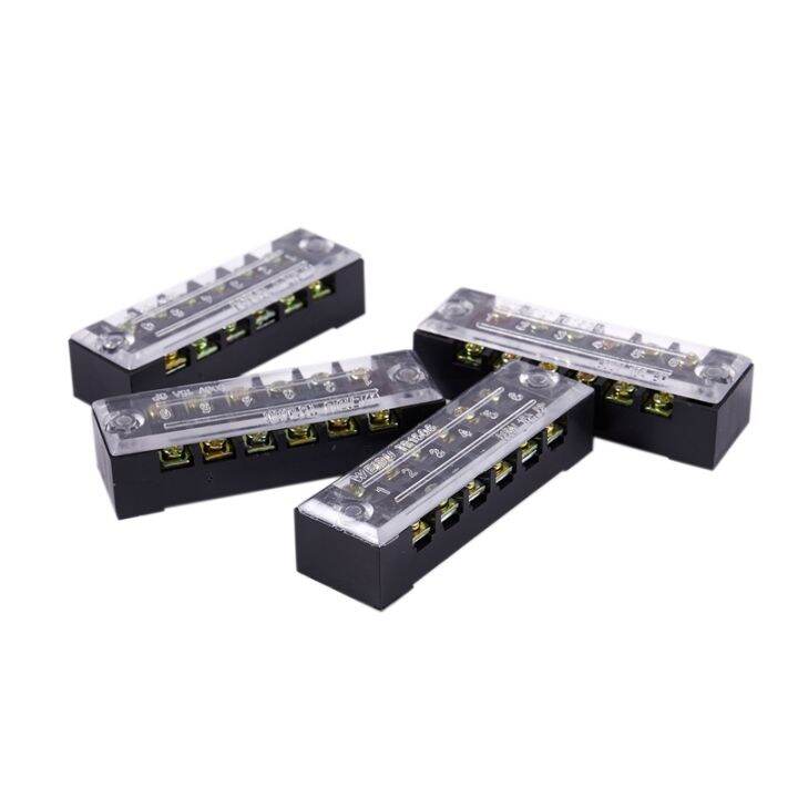 4 Pcs 15A Dual Row 6P Screw Connector Electric Barrier Terminal Block ...