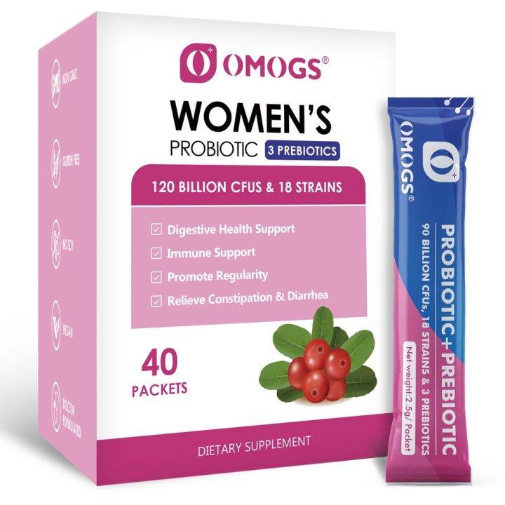 Omogs probiotics powder supplement with cranberry for women/men 120 ...