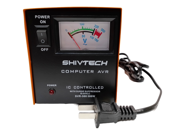 SHIVTECH AVR SVR-500, IC CONTROLLED with SURGE SUPRESSOR, 500W 110V ...