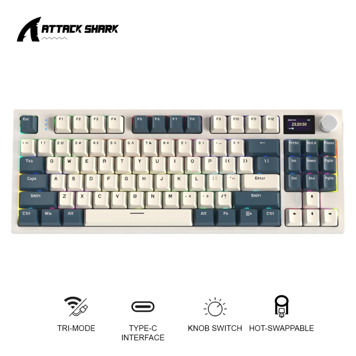Attack Shark K86 75% Mechanical Keyboard Tri-Mode Wireless Hot ...