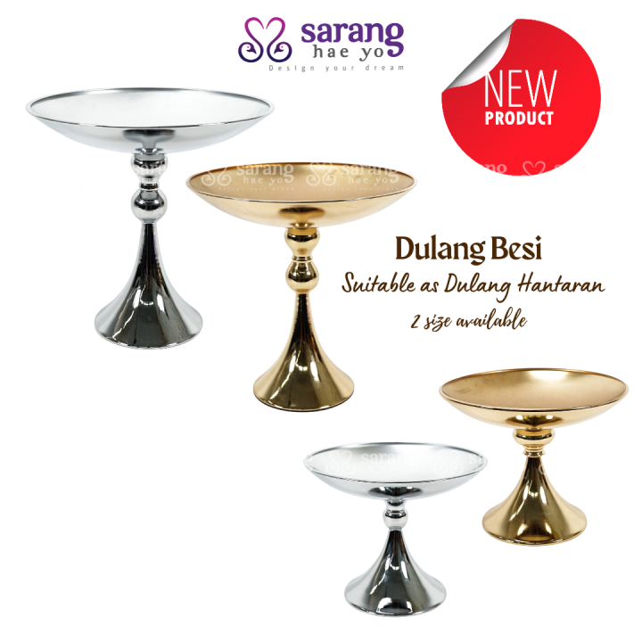 Dulang Hantaran Besi Metal Tray Gold Silver Round | Lazada
