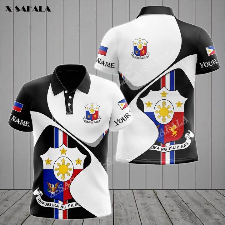 PHILIPPINES Flag Tattoo Custom 3D Print Polo Shirts Men Slim Collar ...