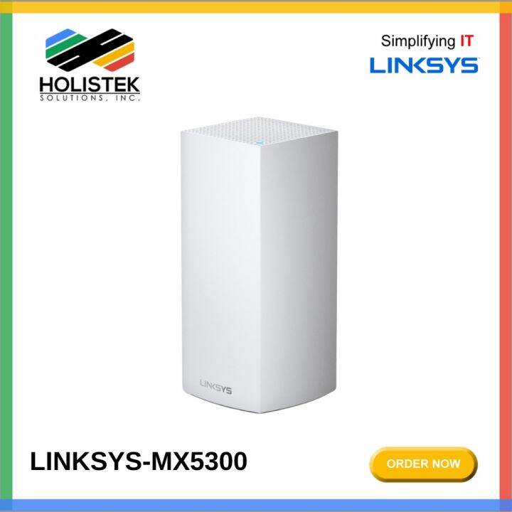 Linksys MX5300 Velop Whole Home Intelligent Mesh WiFi 6 Router I Wi-Fi 6 Router (AX) System, Tri ...