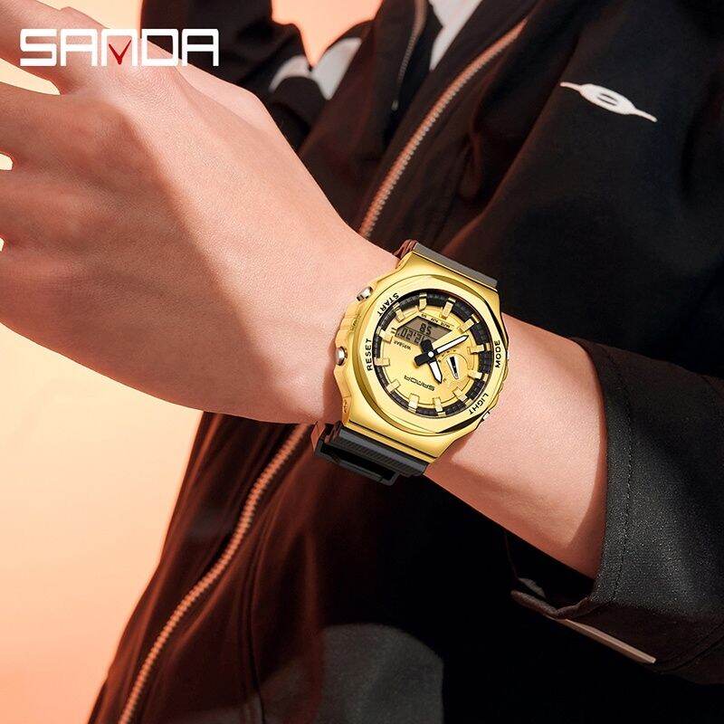 Sanda ใหม่ นาฬิกาข้อมือควอตซ์แฟชั่น สไตล์สปอร์ต ลําลอง สไตล์ทหาร ...