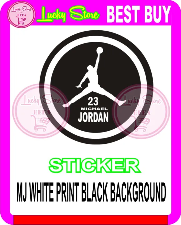 STICKER DECALS MJ WHITE PRINT BLACK BACKGROUND | Lazada PH