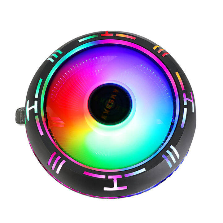 Huankai เครื่องทำความเย็น Cpu Rgb แบบโปรไฟล์ต่ำสีรุ้งพัดลมไร้เสียง90มม