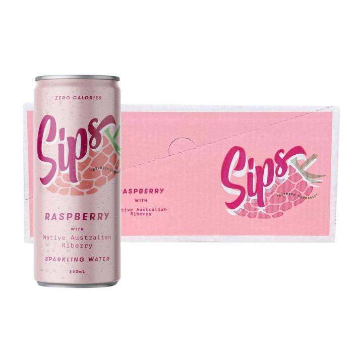 Sips Sparkling Water - Raspberry With Native Australian Riberry ...