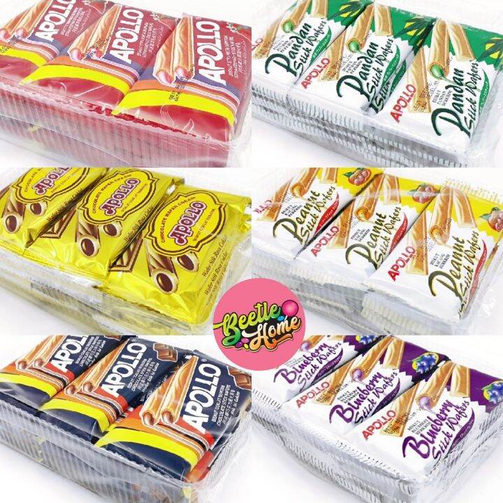 Apollo Stick Wafer 12 Pkts Party Pack Coklat Biscult Snack♧ | Lazada