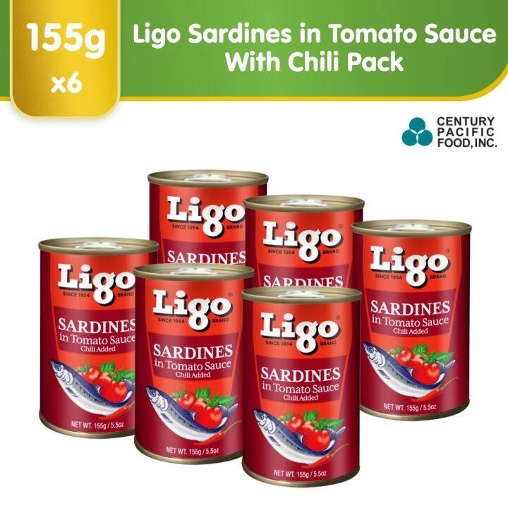 Ligo Sardines in Tomato Sauce with Chili 155g x6 | Lazada PH