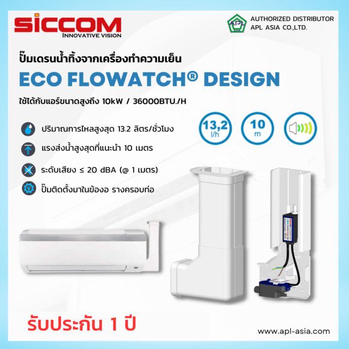 ECO FLOWATCH DESIGN ปั๊มเดรนน้ำทิ้งแอร์ กาลักน้ำแอร์ ปั้มเดรน ปั๊มดูดน้ำทิ้งแอร์ รุ่น ECO ...